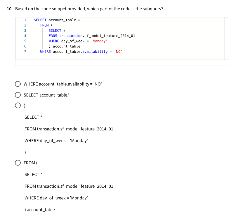 10 Based on the code snippet provided which | StudyX