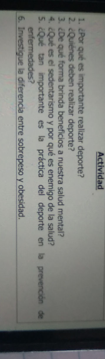 1 Por qu es importante realizar deporte 2 | StudyX