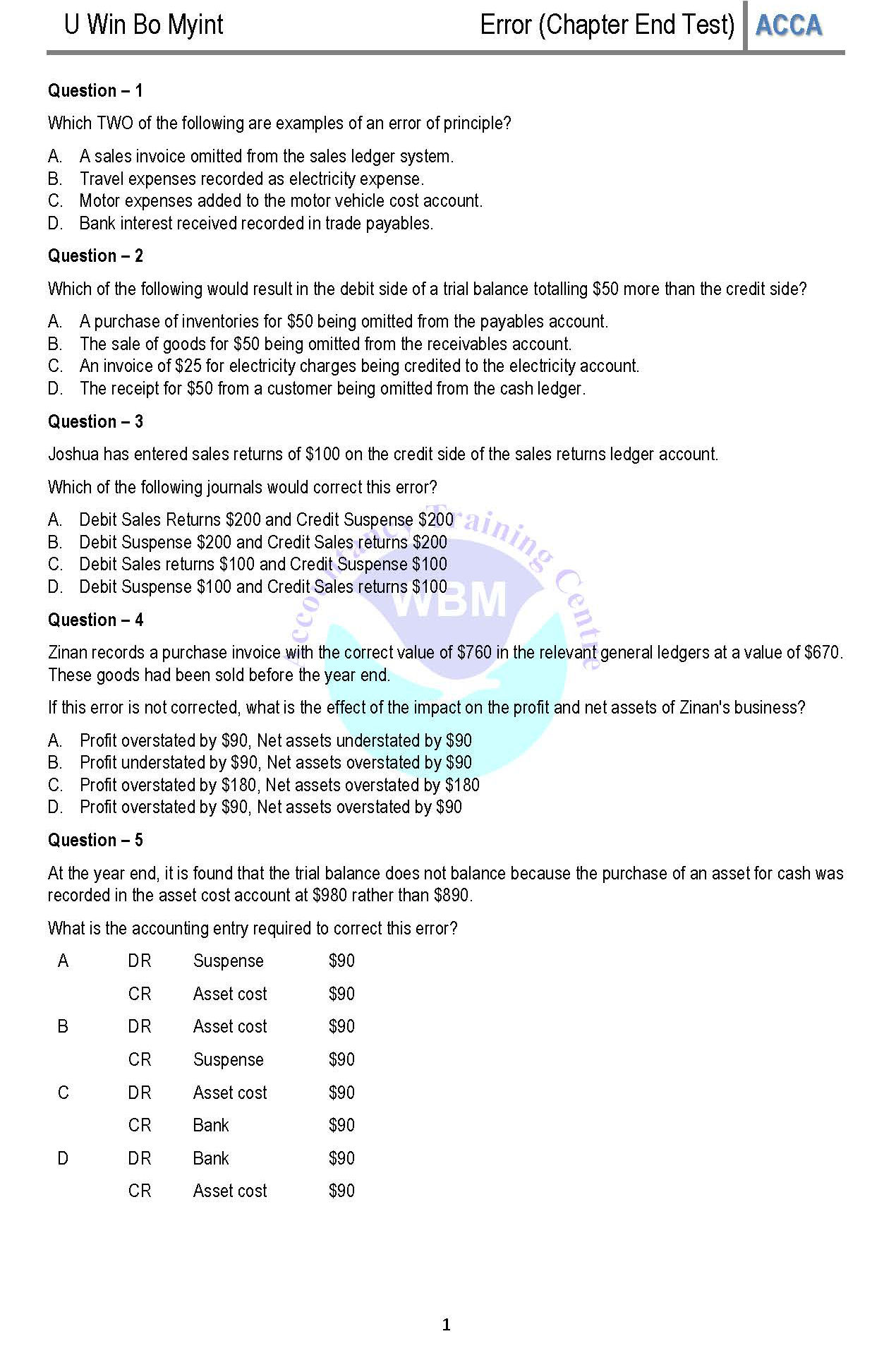 Which TWO of the following are examples of | StudyX