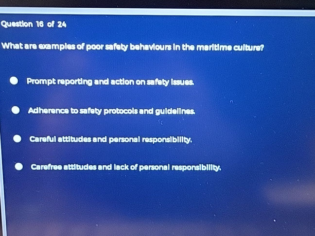 What are examples of poor safety behaviours | StudyX