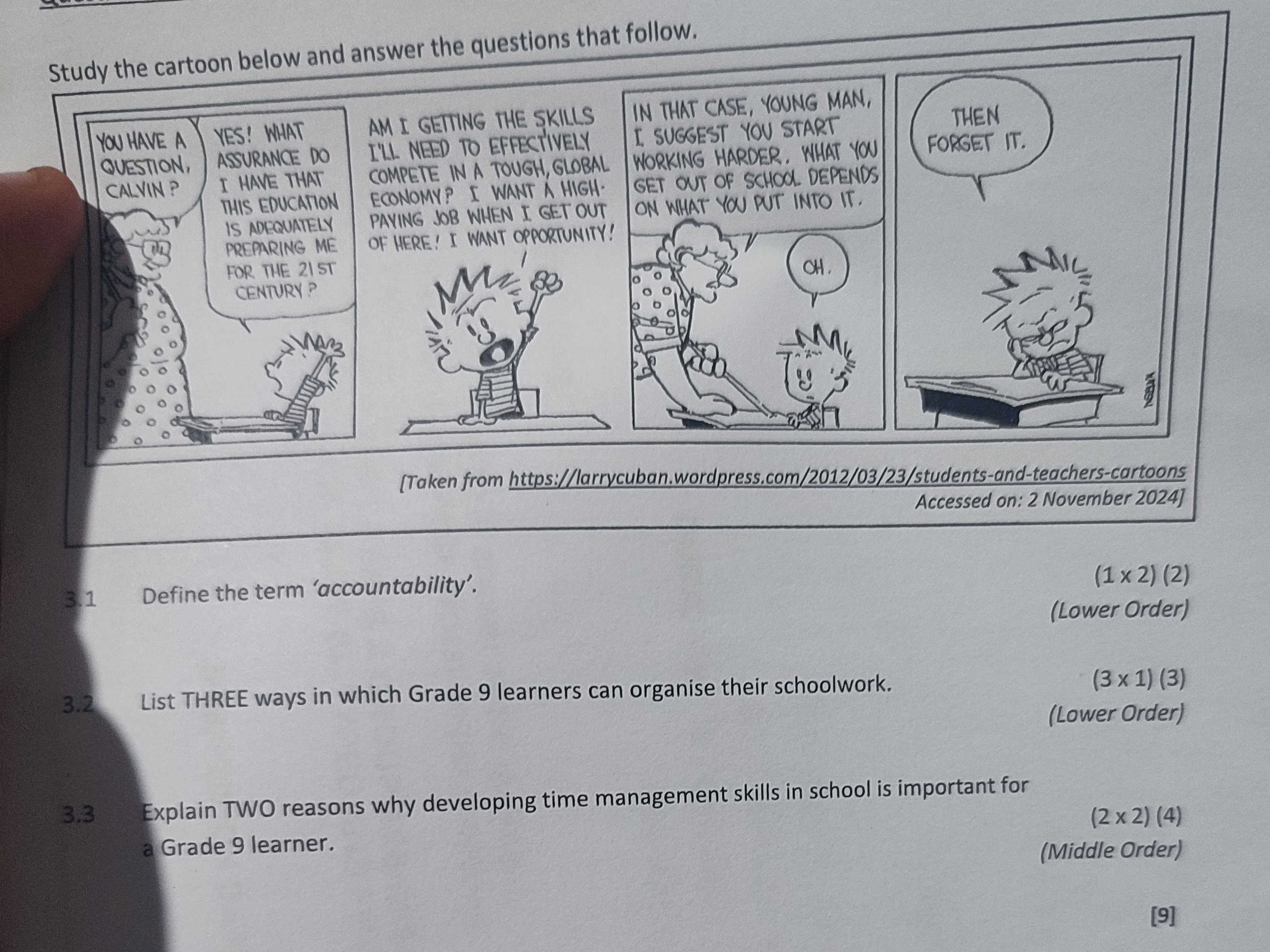 Study the cartoon below and answer the | StudyX