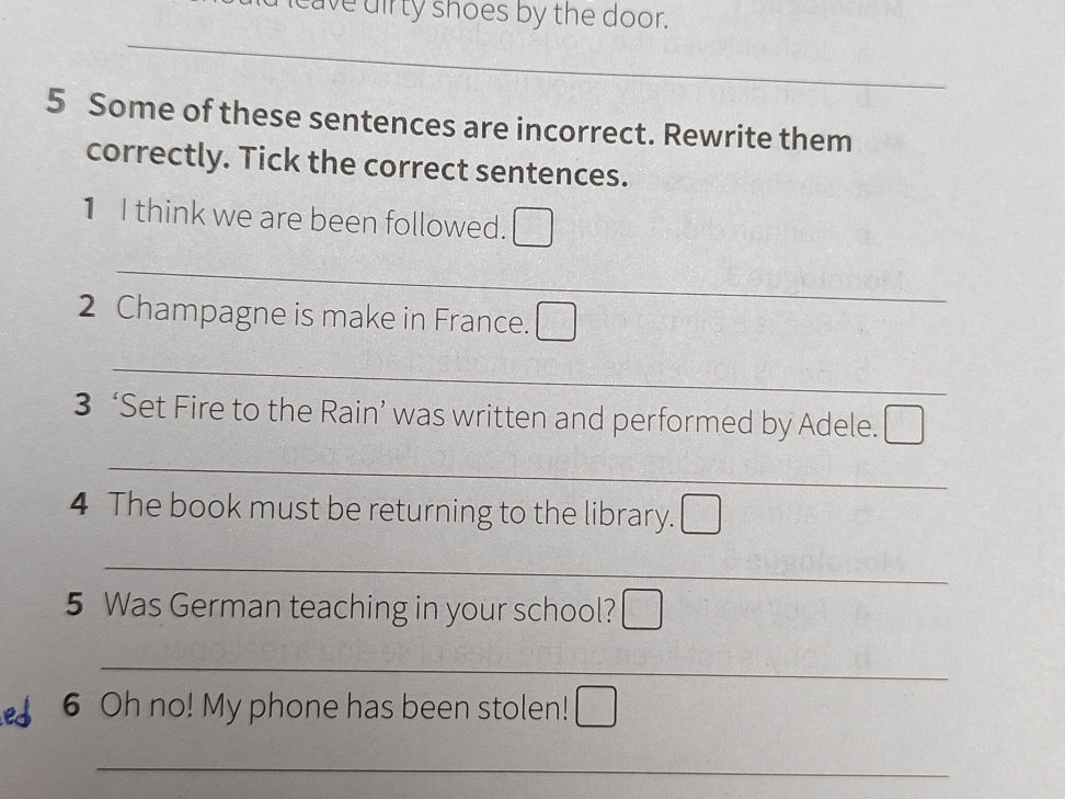 5 Some of these sentences are incorrect | StudyX