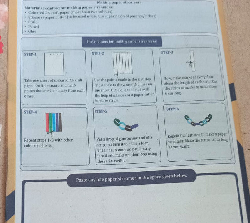 Making paper streamers Materials required | StudyX