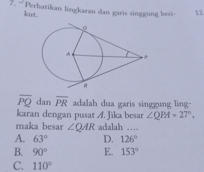 PQ dan PR adalah dua garis singgung | StudyX