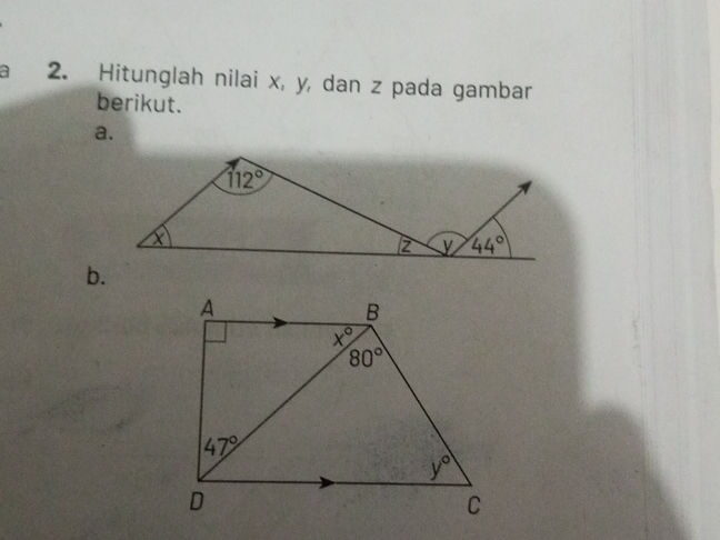 2. Hitunglah nilai x, y, dan z pada gambar | StudyX