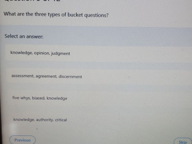 What are the three types of bucket | StudyX