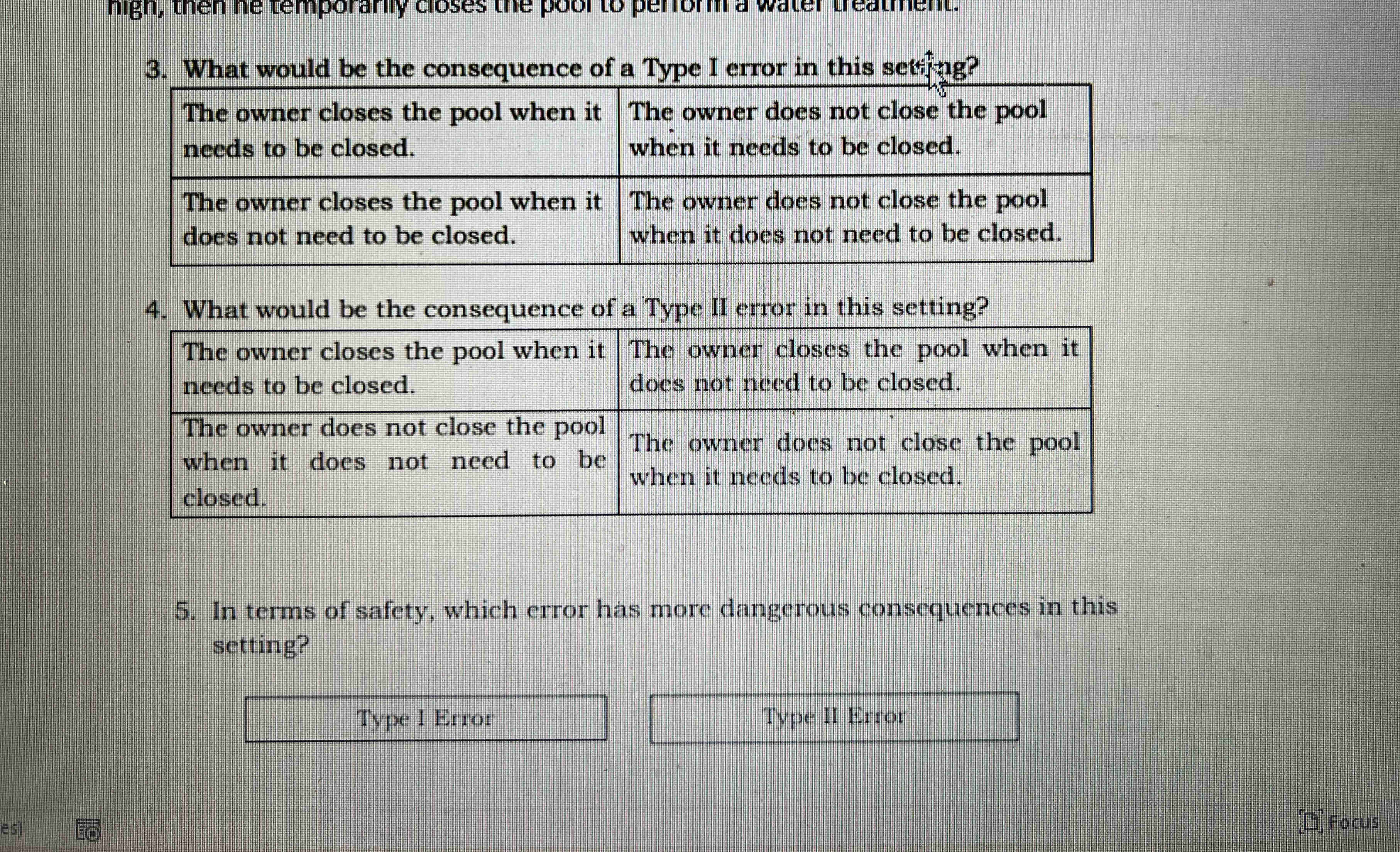 3 What would be the consequence of a Type I | StudyX