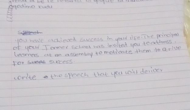 Speech you have achieved success in your
