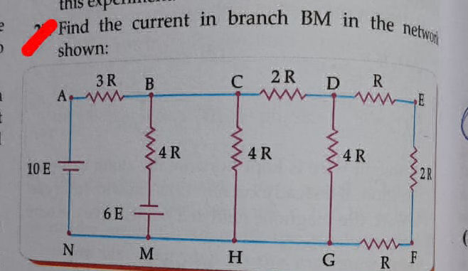Find the current in branch BM in the network | StudyX