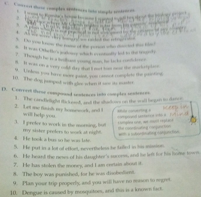 C Convert these complex sentences into | StudyX
