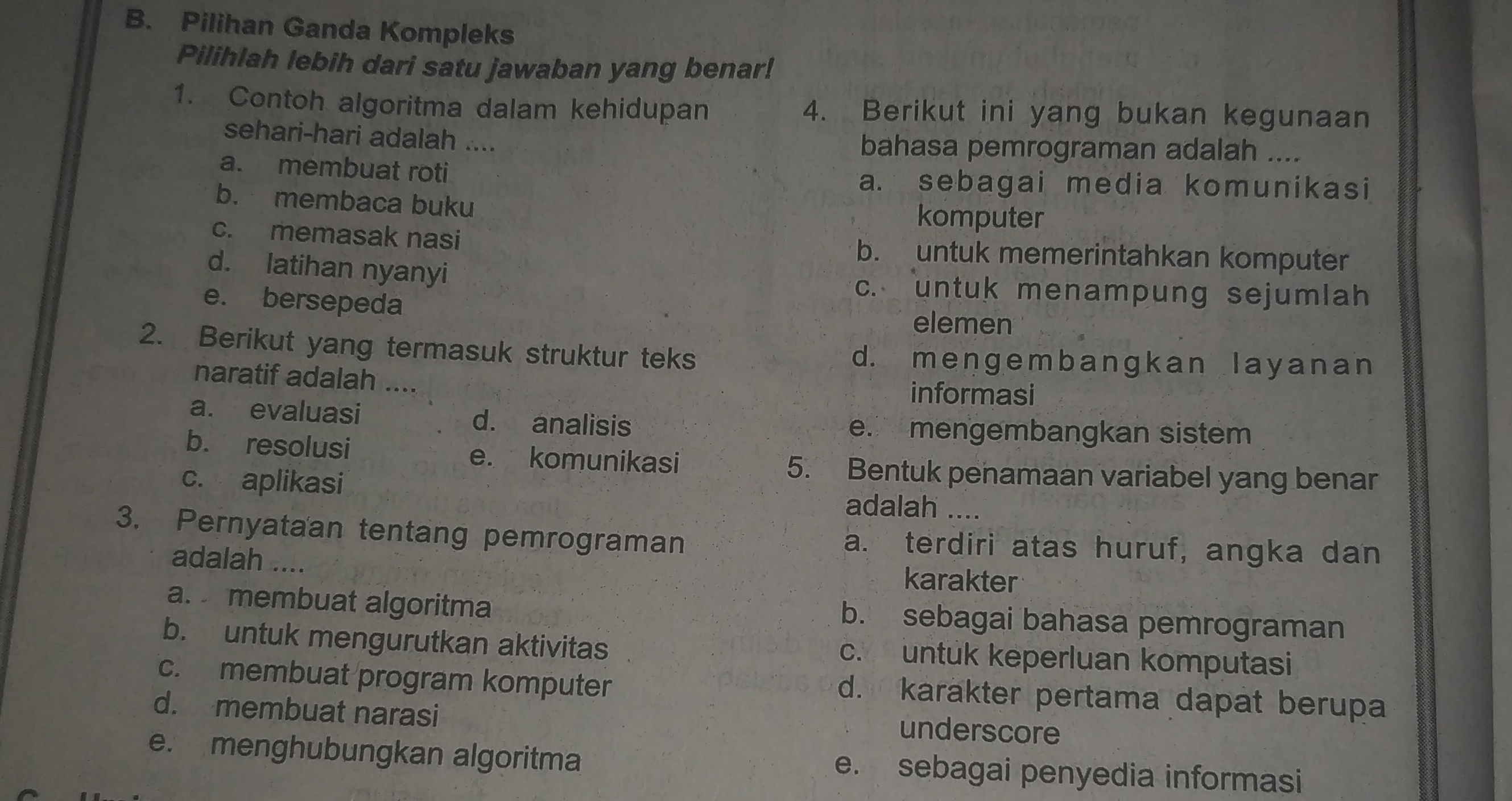 1. Contoh algoritma dalam kehidupan | StudyX
