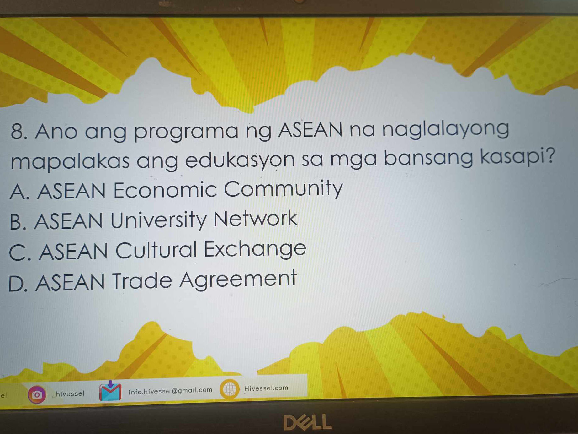 8. Ano ang programa ng ASEAN na naglalayong | StudyX