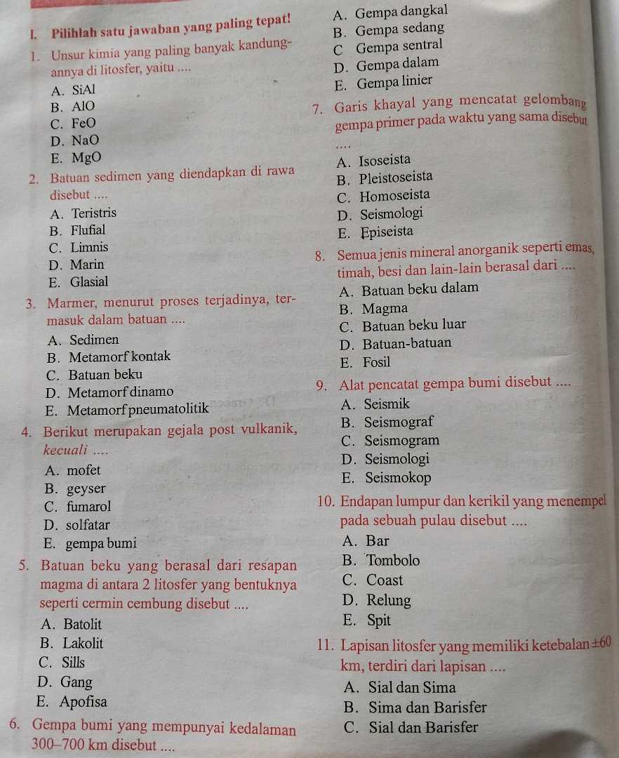 1. Pilihlah satu jawaban yang paling tepat! | StudyX