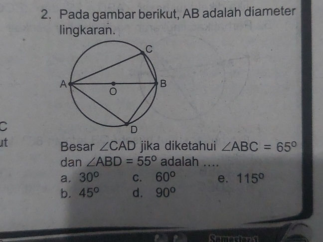 Pada gambar berikut AB adalah diameter | StudyX