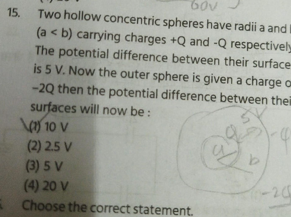 15 Two hollow concentric spheres have radii | StudyX