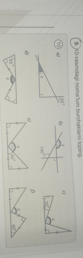 Find the unknown angles in the following | StudyX