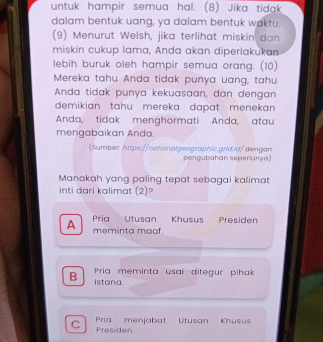 Manakah yang paling tepat sebagai kalimat | StudyX