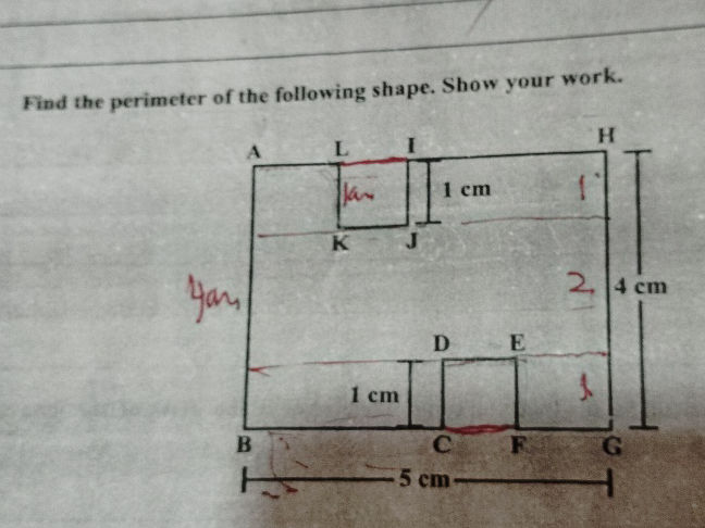 Find the perimeter of the following shape | StudyX