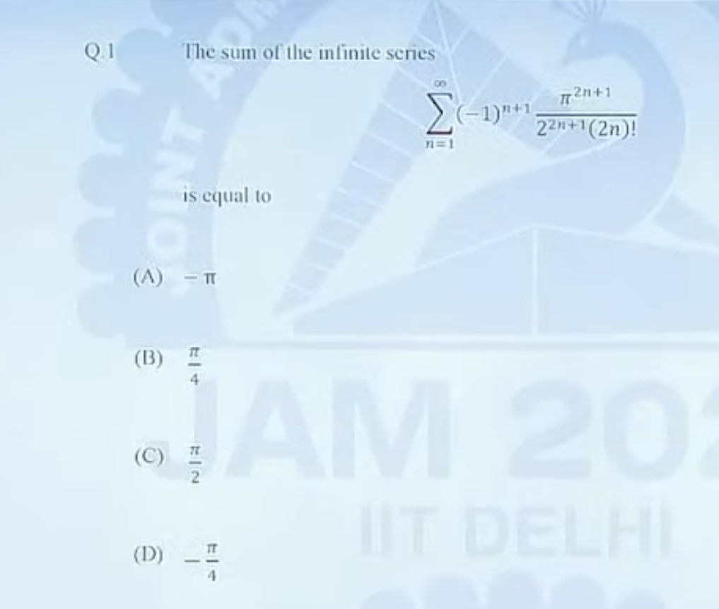 The sum of the infinite series n=1 (-1)n+1 | StudyX