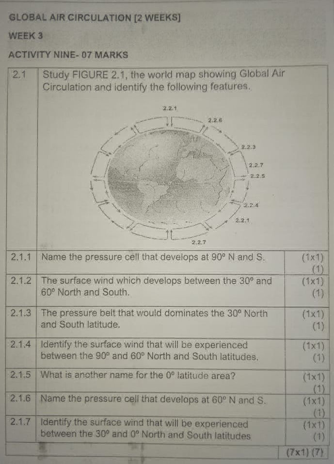 GLOBAL AIR CIRCULATION 2 WEEKS WEEK 3 | StudyX