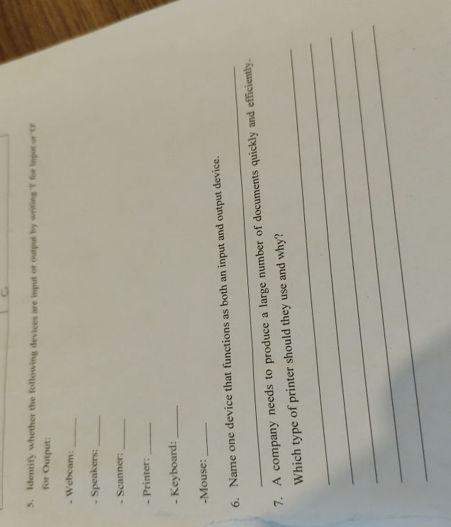 5 Identify whether the following devices are | StudyX