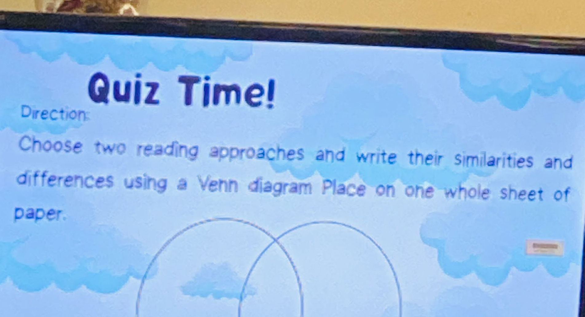 Direction Quiz Time Choose two reading | StudyX