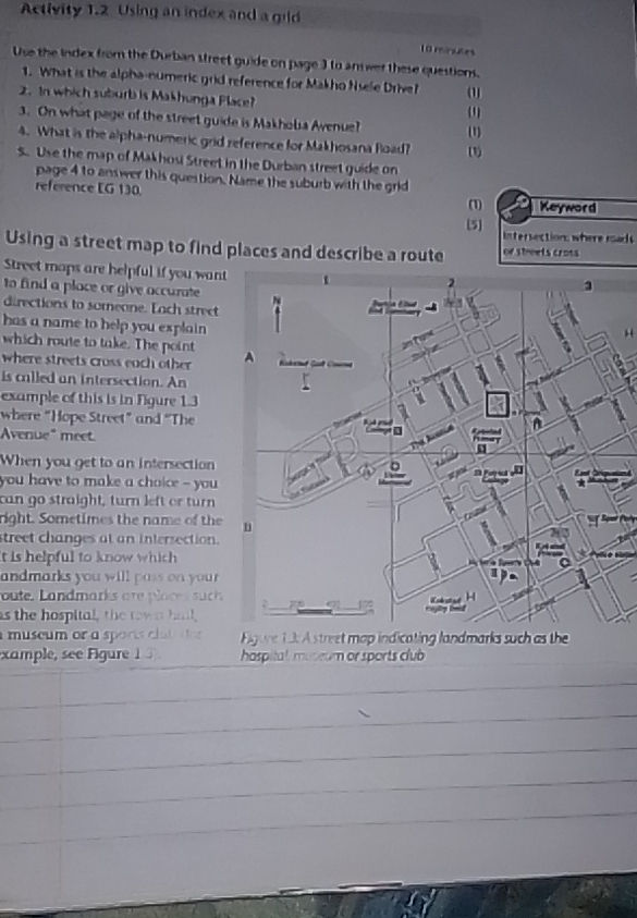 Use the index from the Durban street guide | StudyX