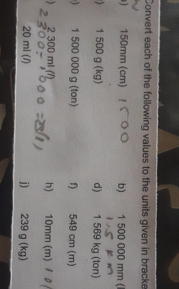 Convert each of the following values to the | StudyX