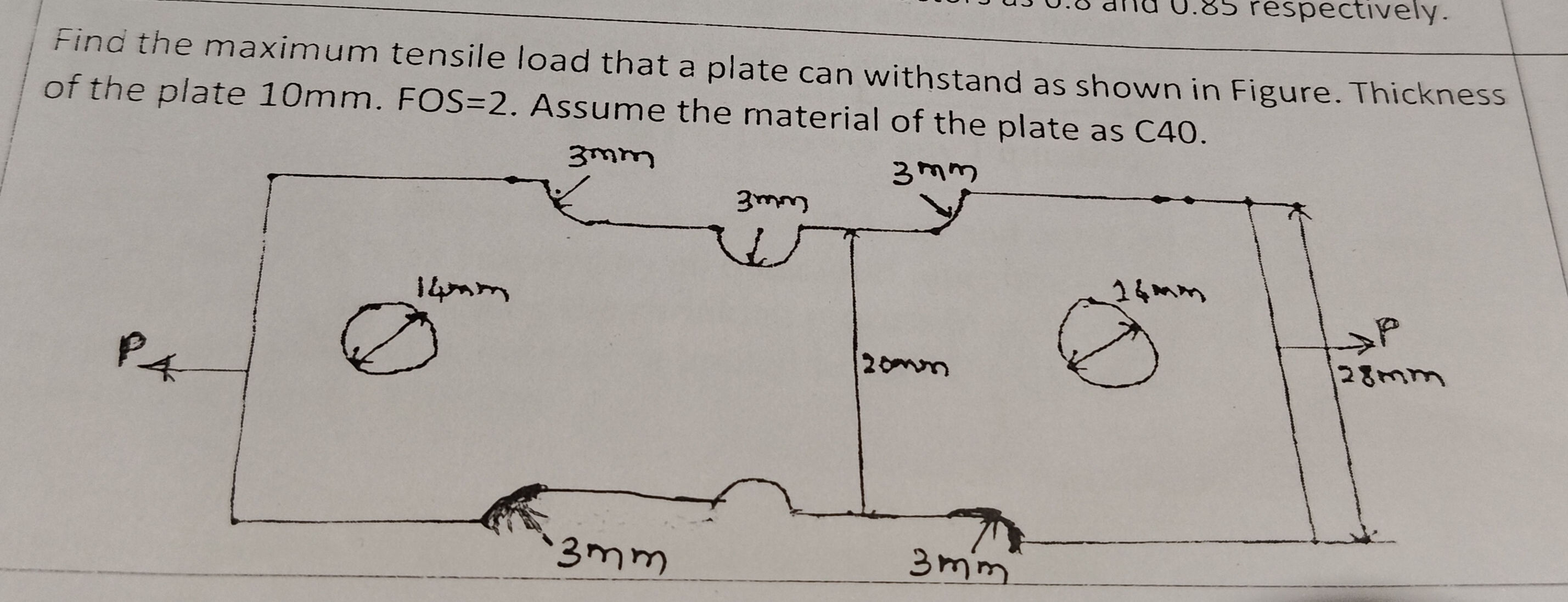Find the maximum tensile load that a plate | StudyX