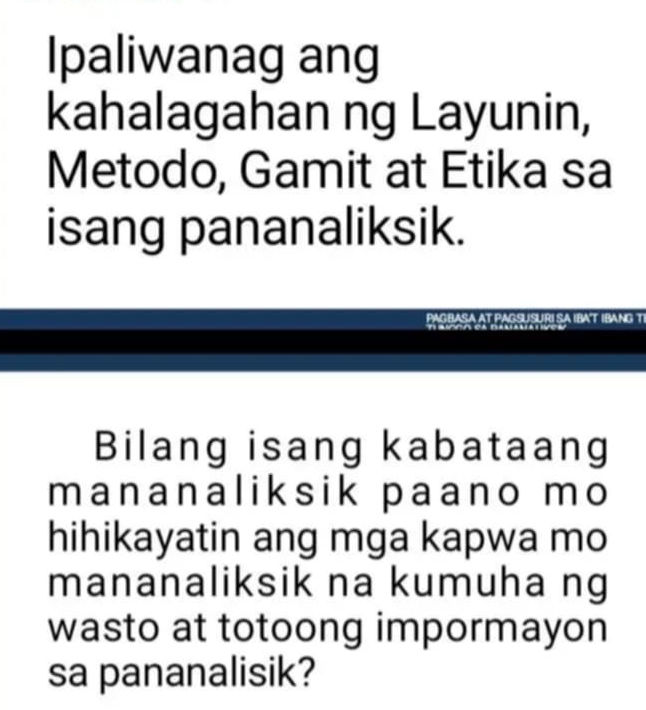 Ipaliwanag ang kahalagahan ng Layunin Metodo | StudyX