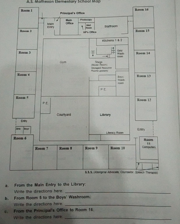 AS Matheson Elementary School Map Room 1 | StudyX