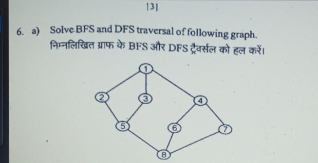 Solve BFS and DFS traversal of following | StudyX