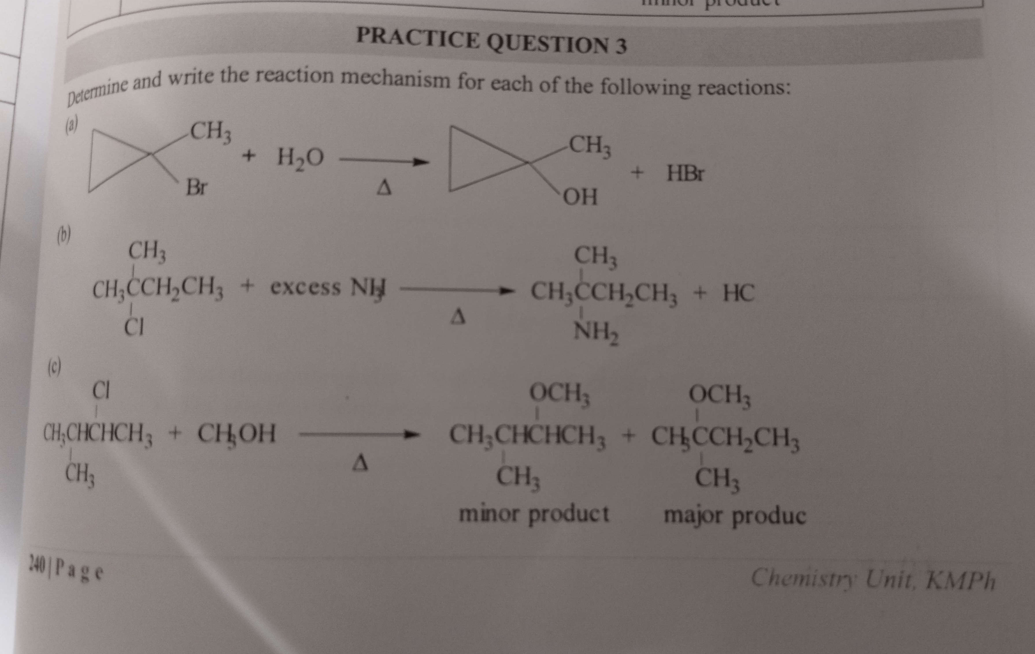Determine and write the reaction mechanism | StudyX