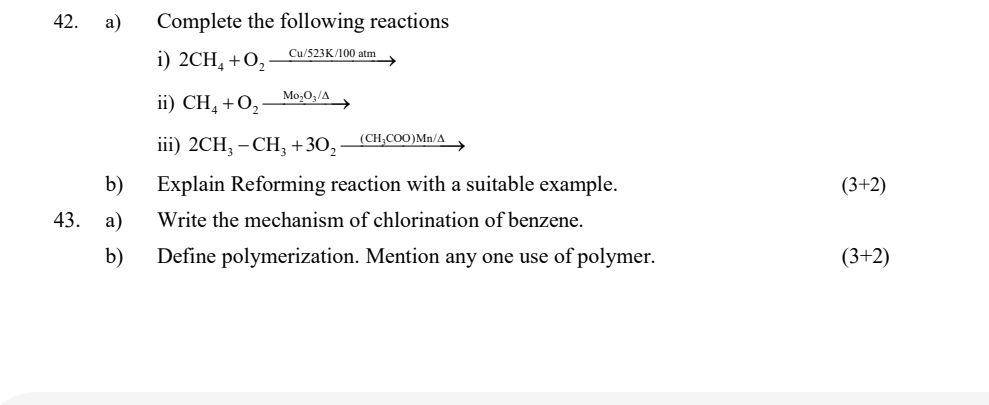 42 a) Complete the following reactions i) | StudyX