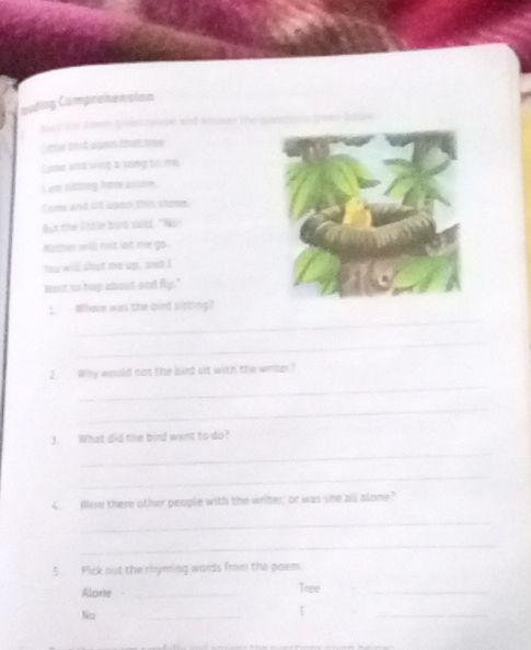 Reading Comprehension Read the poem given | StudyX