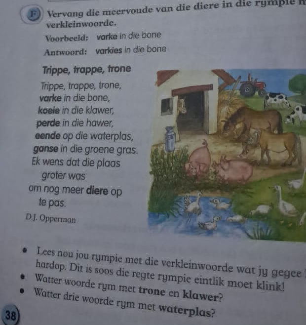 Vervang die meervoude van die diere in die | StudyX