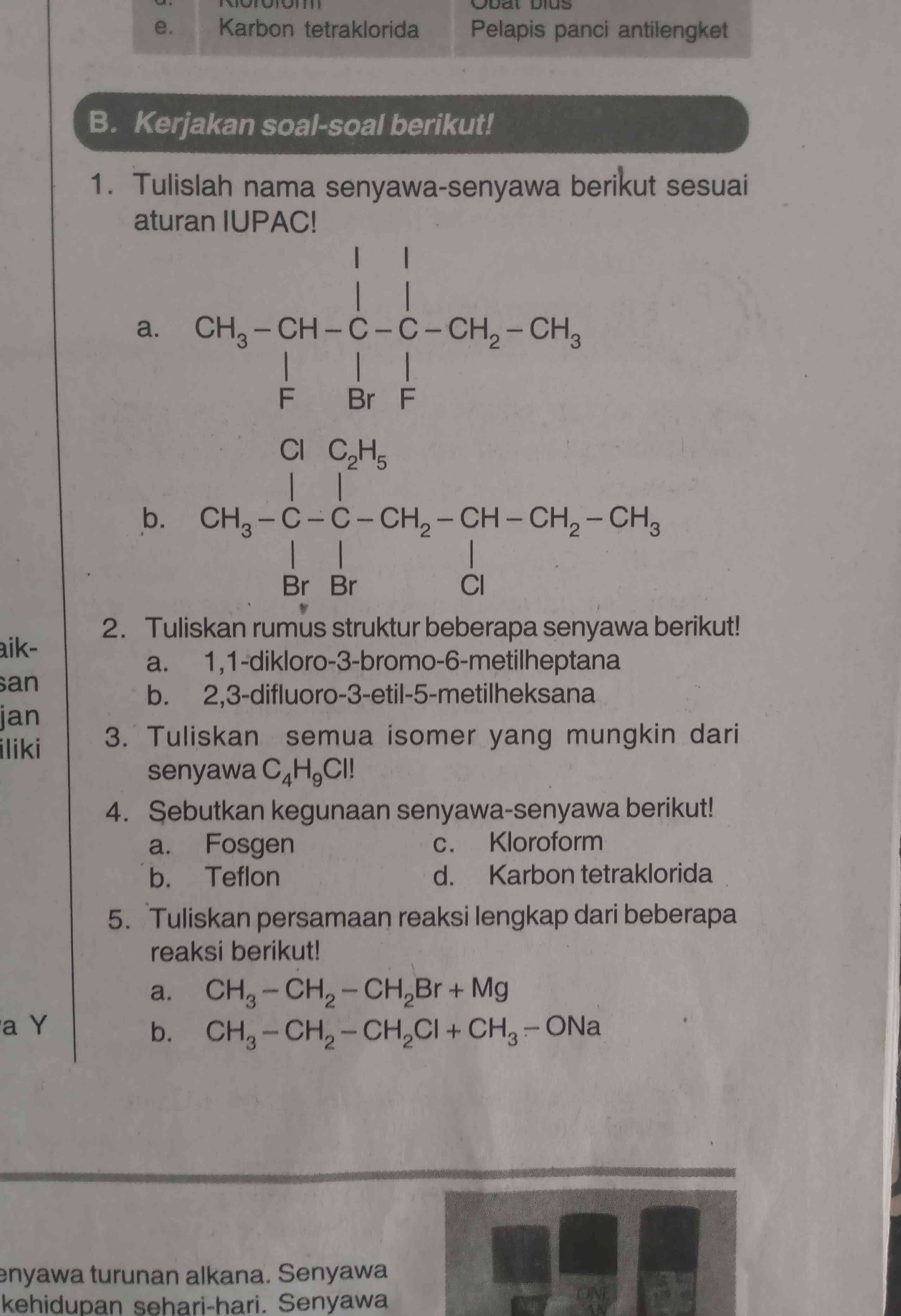 1 Tulislah nama senyawa-senyawa berikut | StudyX