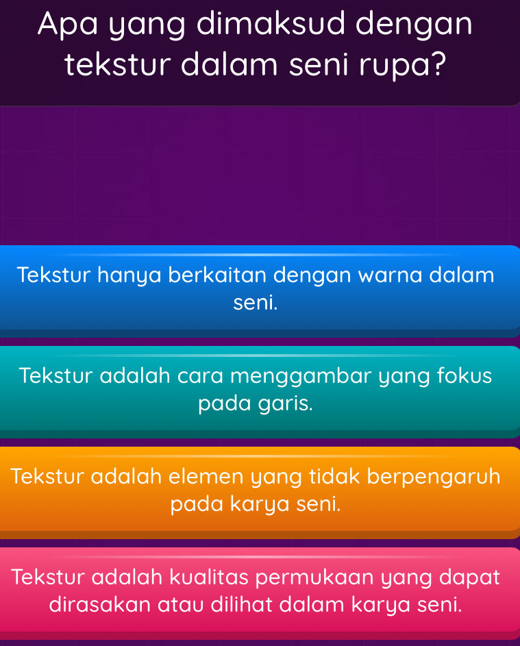 Apa yang dimaksud dengan tekstur dalam seni | StudyX