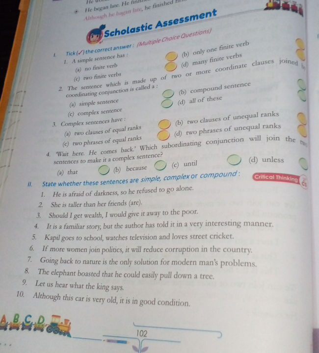 1. Tick ( ) the correct answer: (Multiple | StudyX