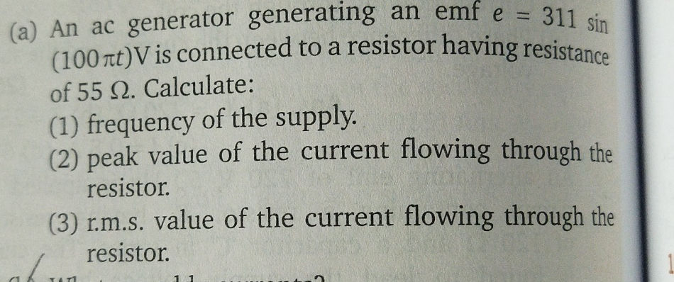 (a) An ac generator generating an emf e