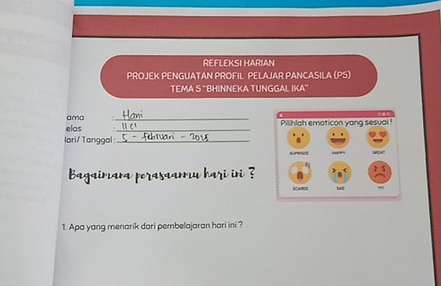REFLEKSI HARIAN PROJEK PENGUATAN PROFIL | StudyX