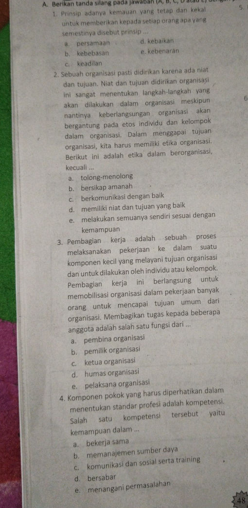 1. Prinsip adanya kemauan yang tetap dan | StudyX