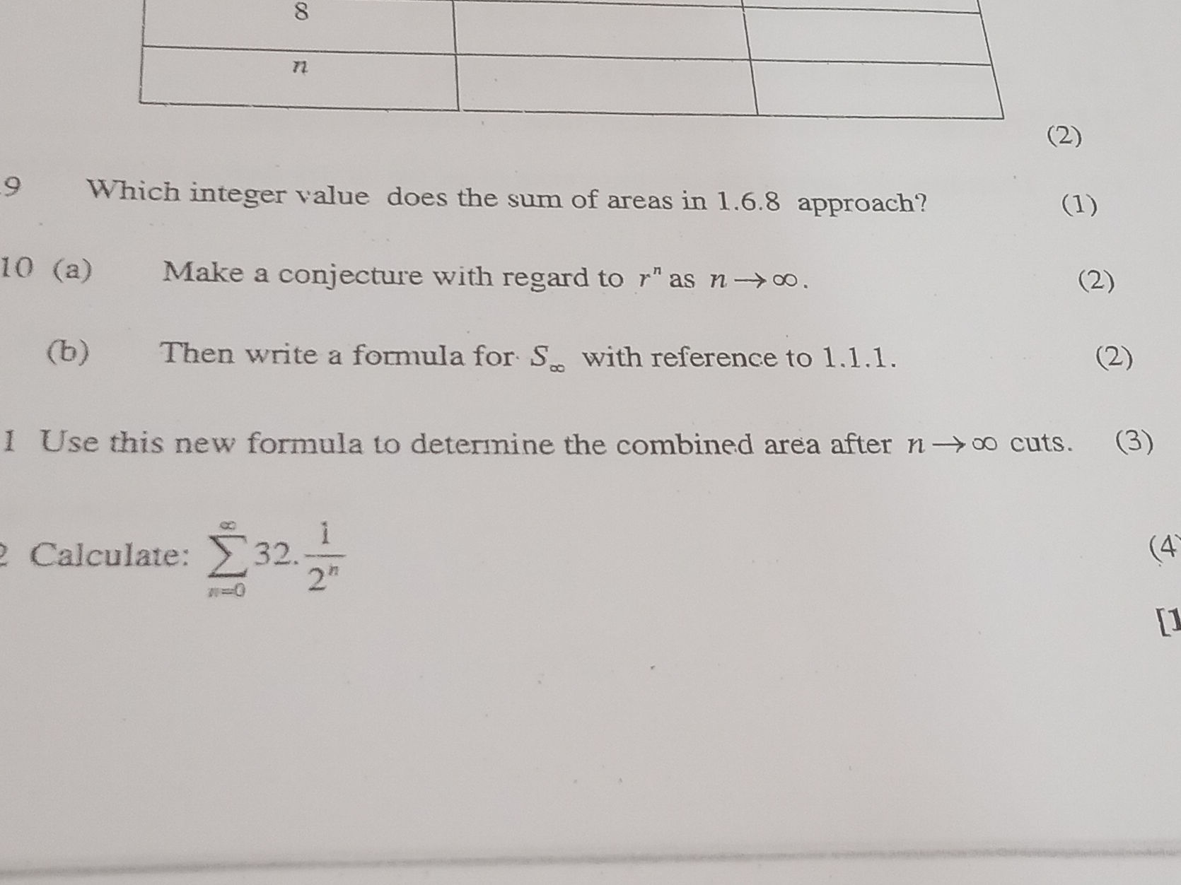 9 Which integer value does the sum of areas | StudyX