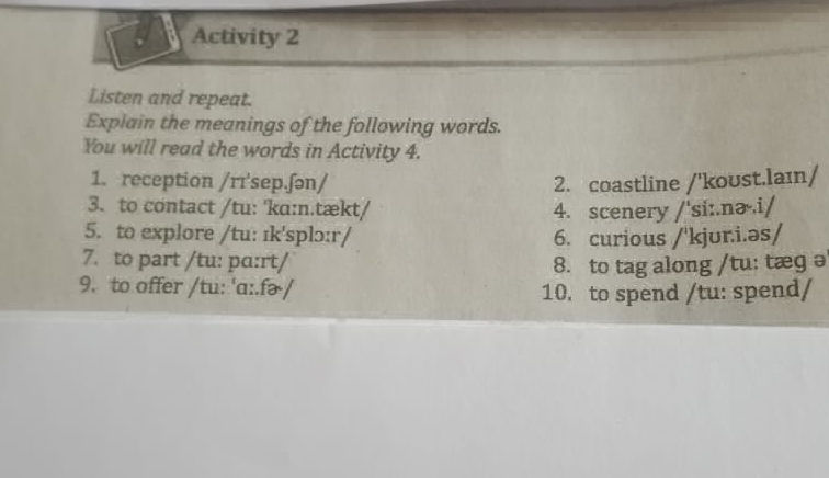 Activity 2 Listen and repeat Explain the | StudyX