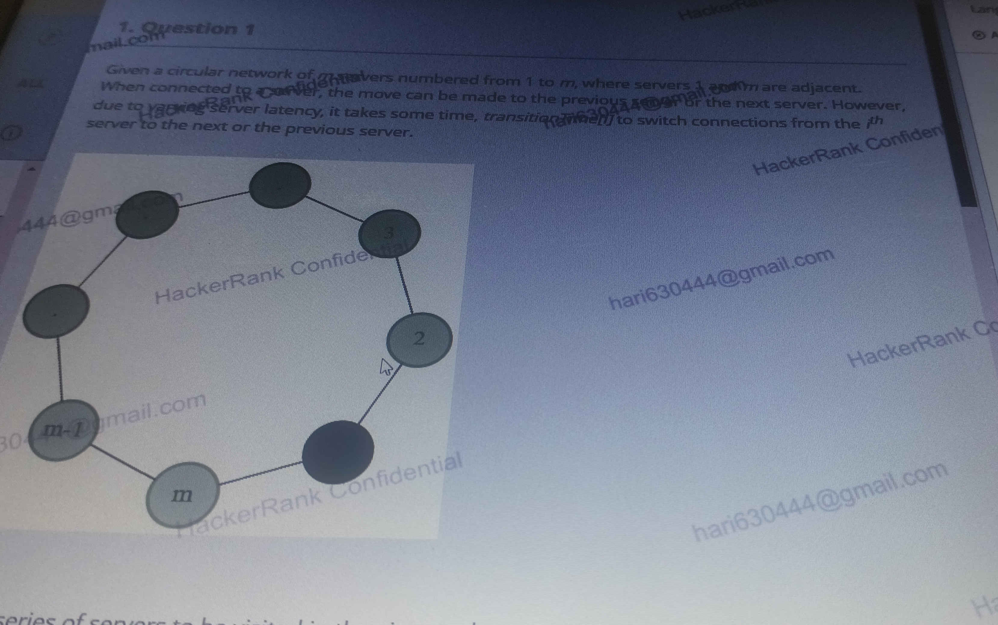 Given a circular network of m servers | StudyX