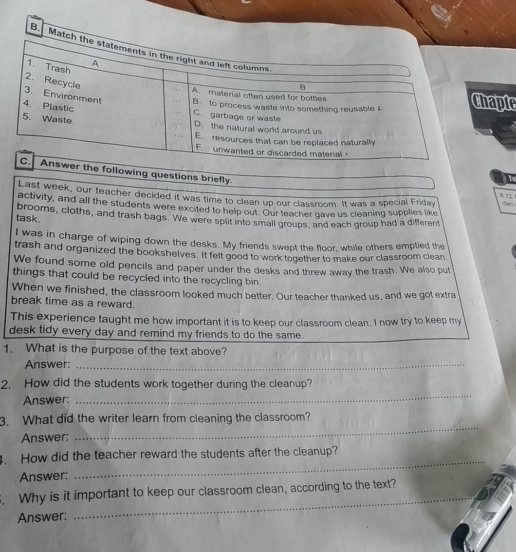 B Match the statements in the right and left | StudyX