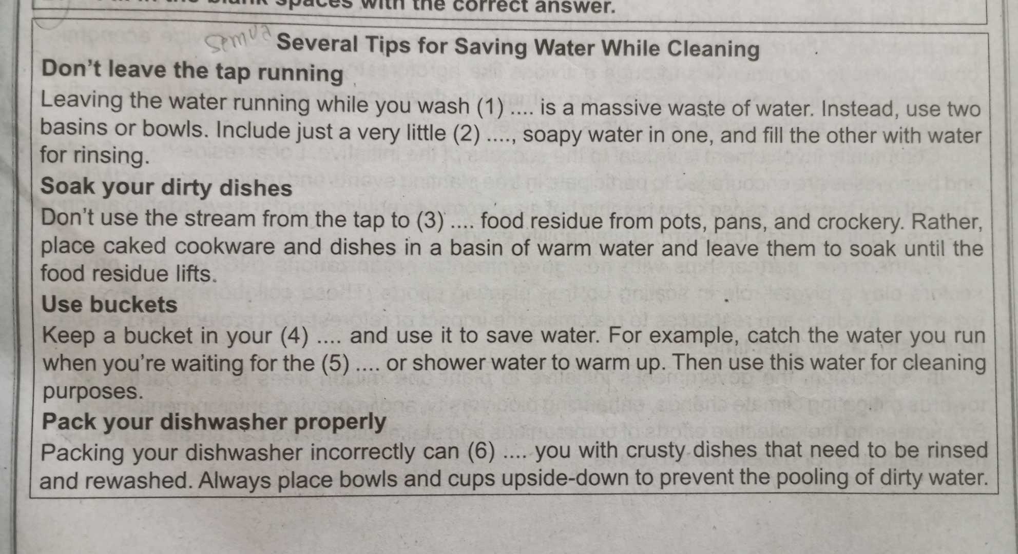 Several Tips for Saving Water While Cleaning | StudyX