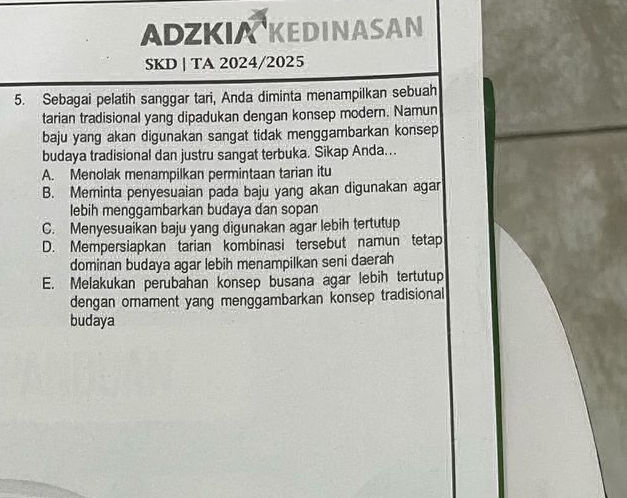 5. Sebagai pelatih sanggar tari, Anda | StudyX