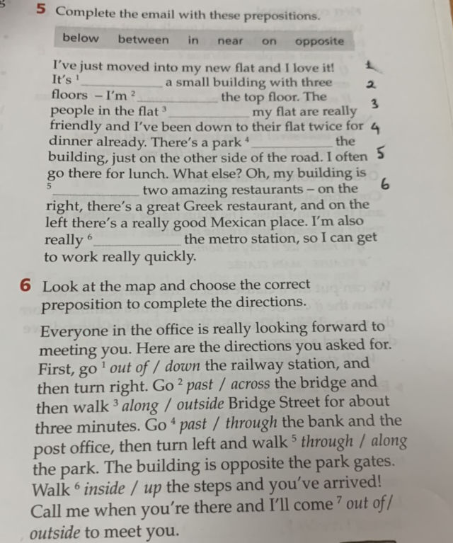 5 Complete the email with these prepositions | StudyX