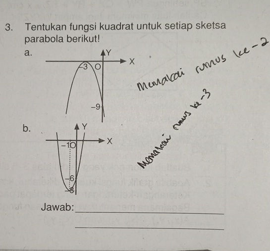 3 Tentukan fungsi kuadrat untuk setiap | StudyX